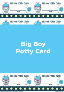 Big Boy Potty Cards - The Joys of Boys