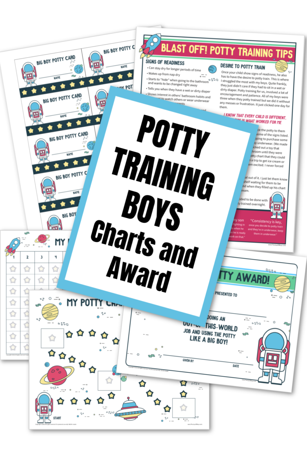 Blast Off! Potty Training Charts and Award for Boys - The Joys of Boys
